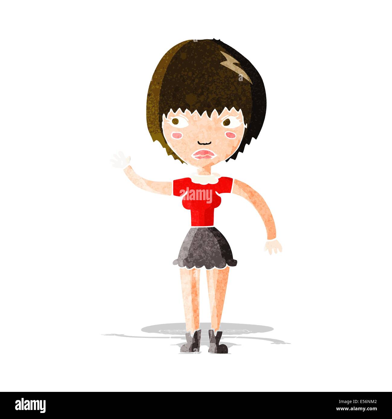 cartoon waving woman Stock Vector Image & Art - Alamy