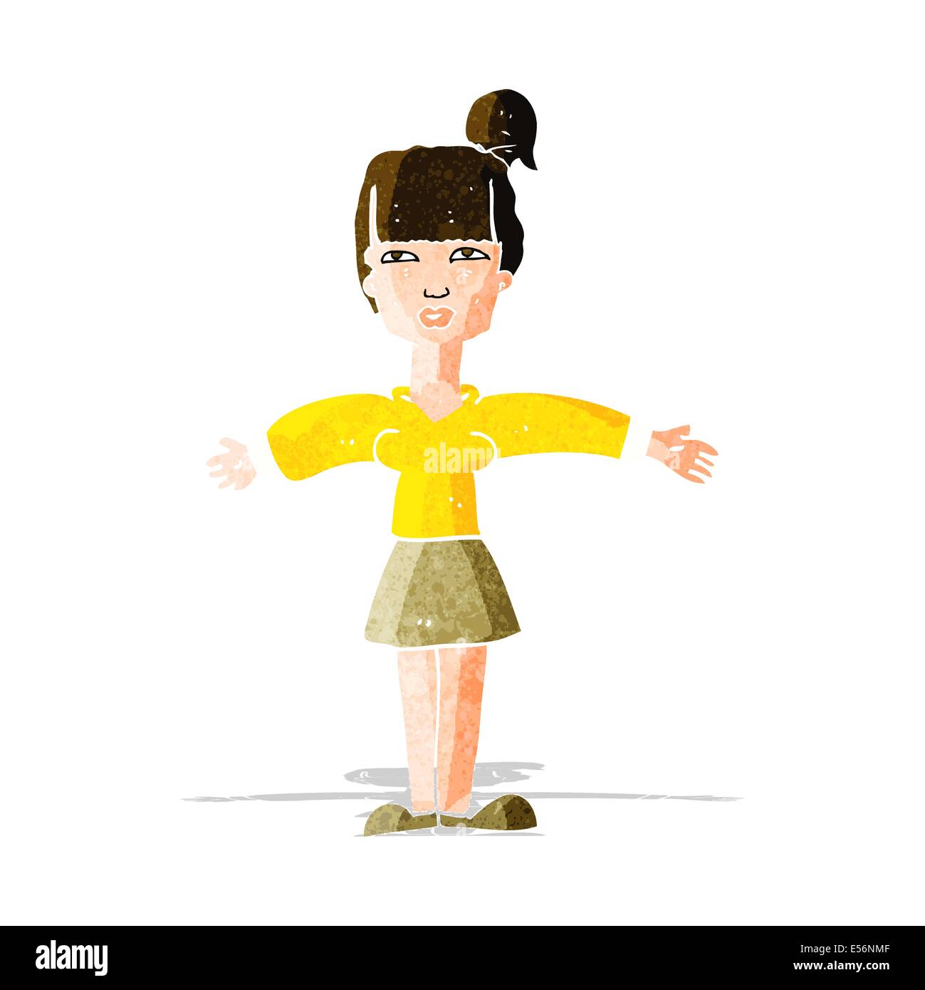 cartoon woman shrugging shoulders Stock Vector Image & Art - Alamy