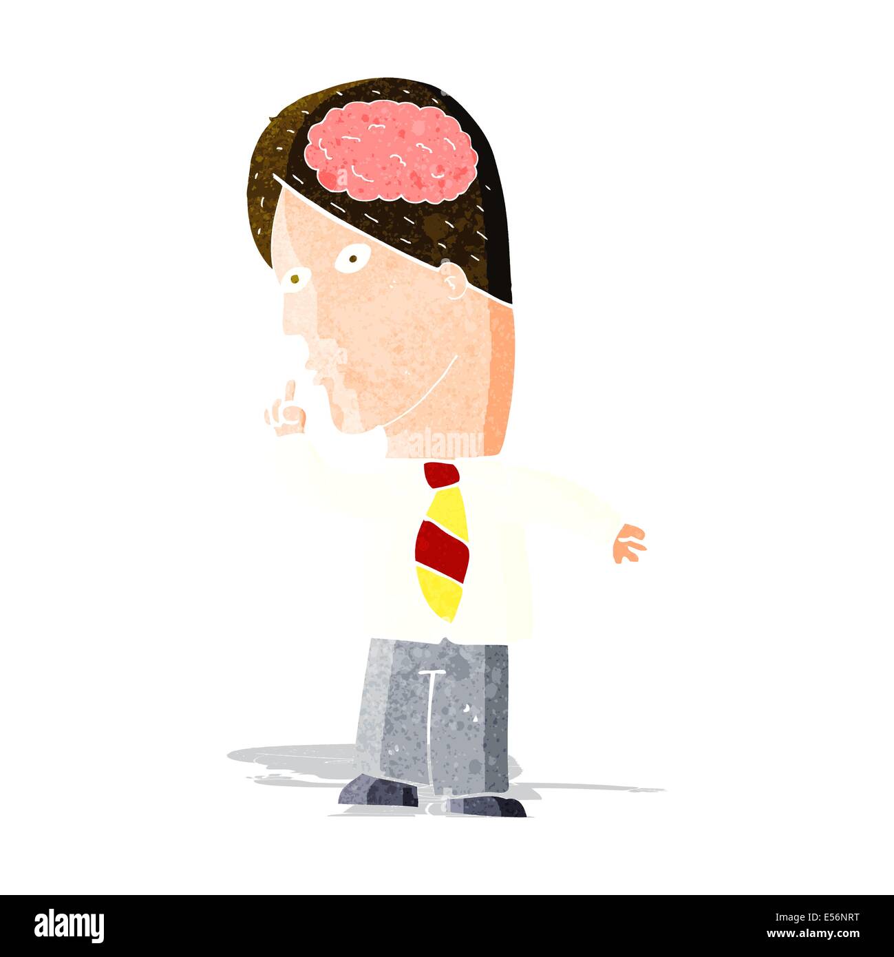cartoon businessman with huge brain Stock Vector Image & Art - Alamy