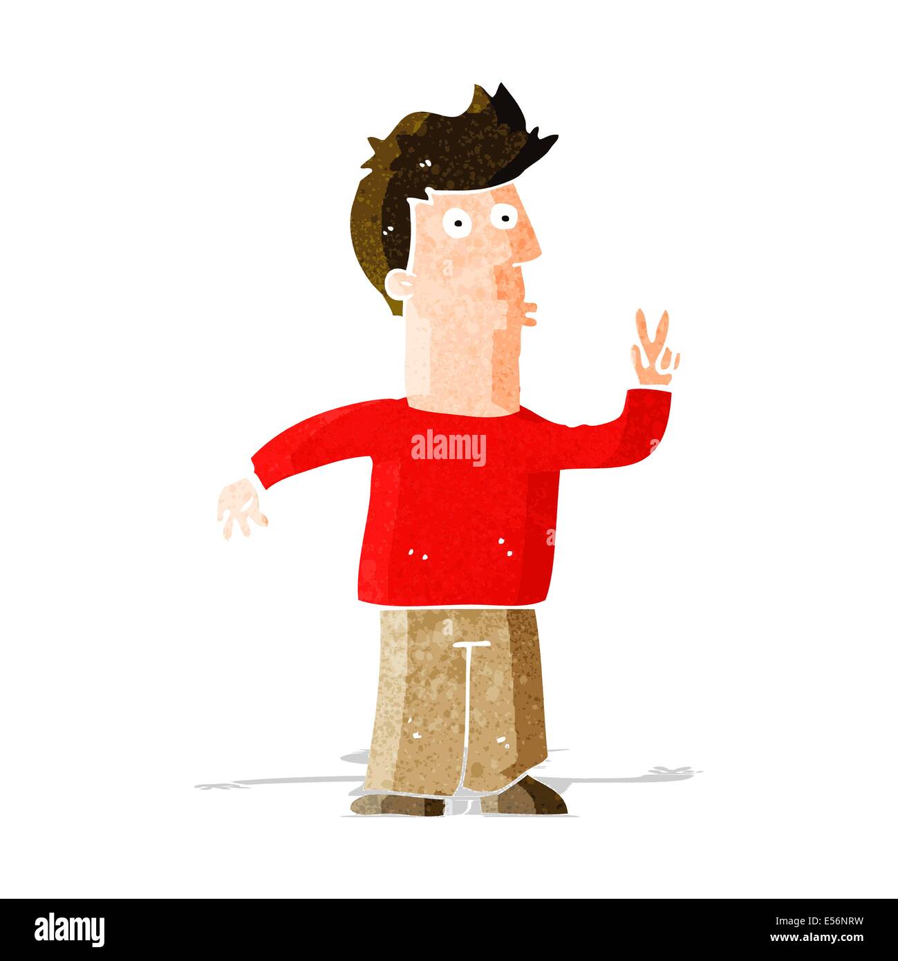 cartoon man giving peace sign Stock Vector Image & Art - Alamy