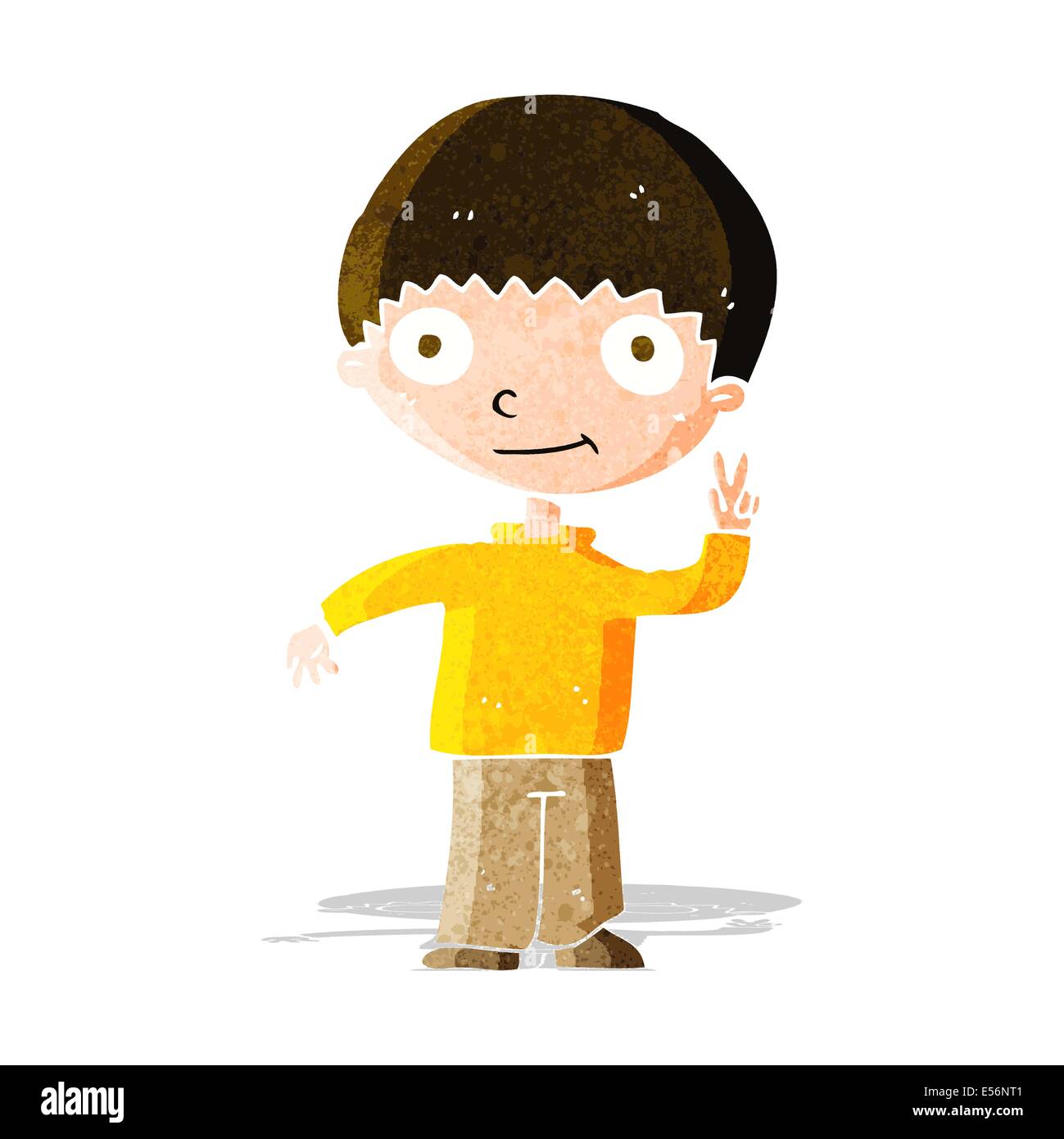 cartoon boy giving peace sign Stock Vector Image & Art - Alamy