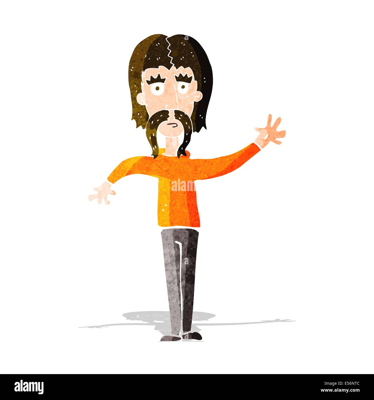 cartoon waving man with mustache Stock Vector Image & Art - Alamy