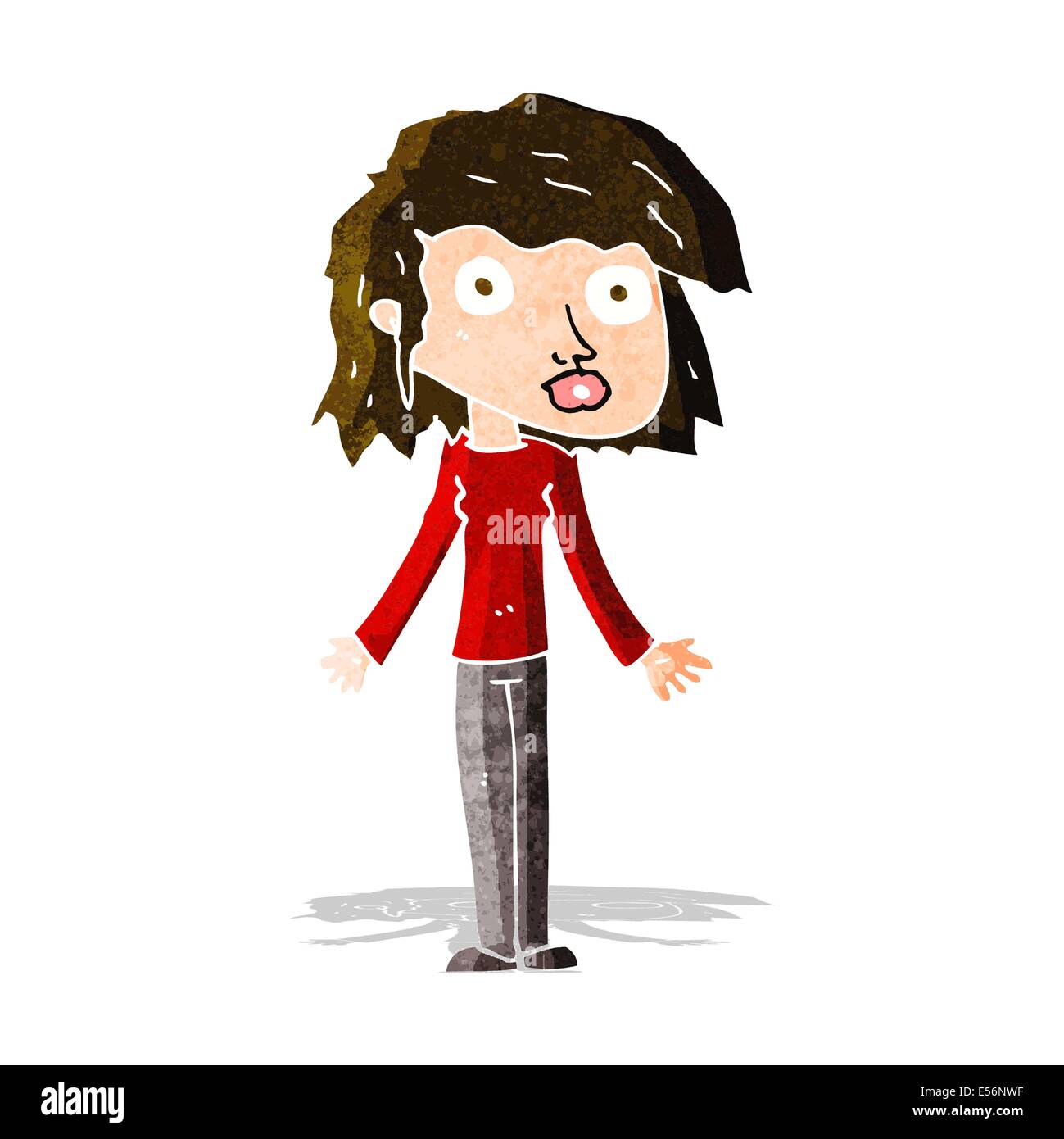 Cartoon Kid Shrugging Shoulders