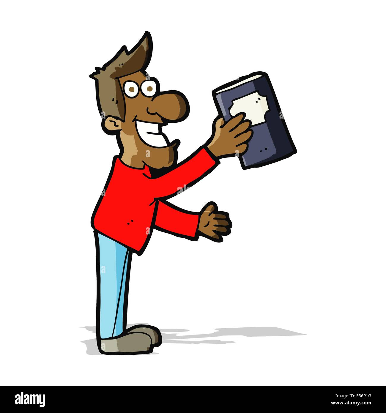 cartoon man with book Stock Vector Image & Art - Alamy