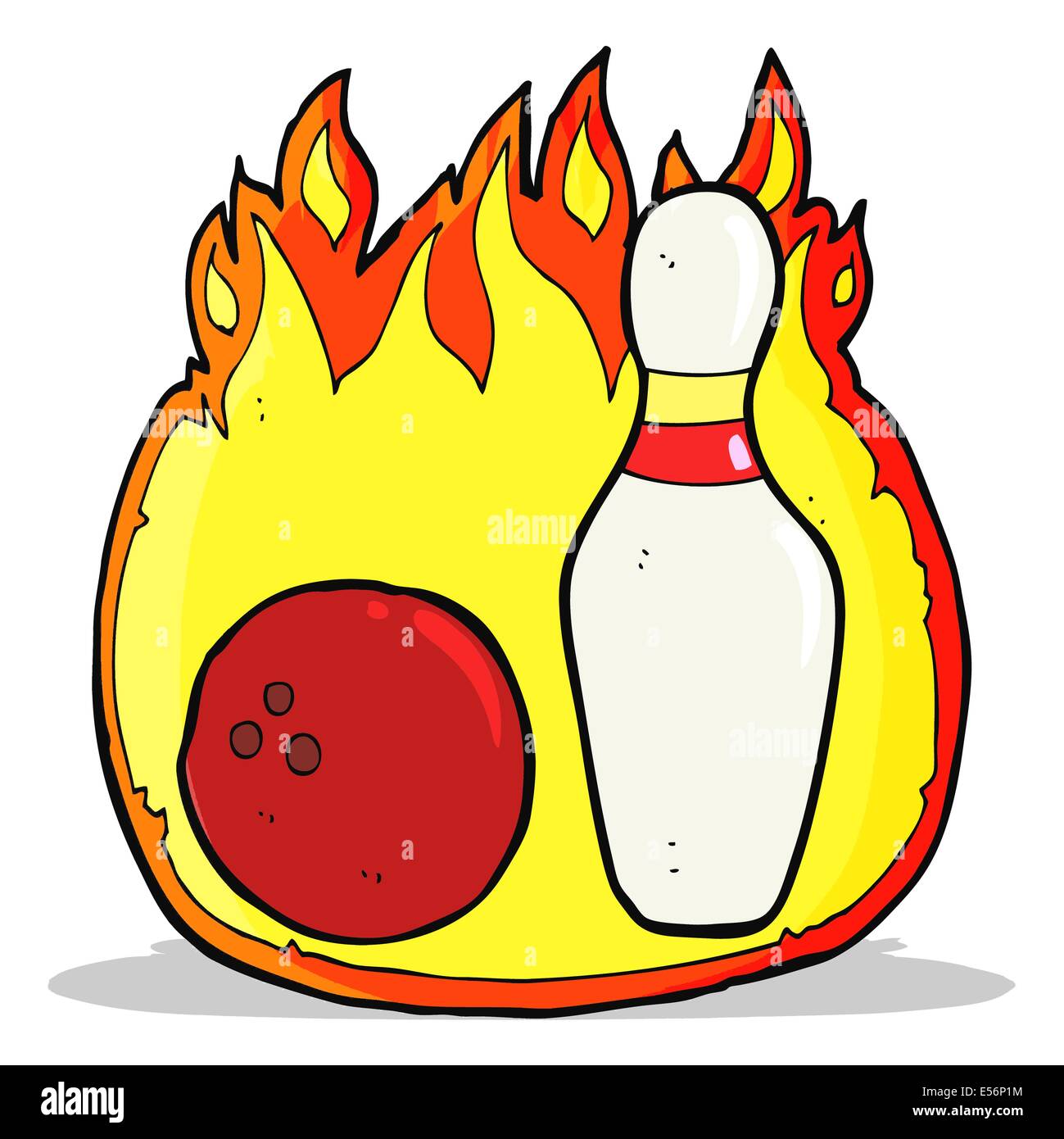 ten pin bowling cartoon symbol with fire Stock Vector Image & Art - Alamy
