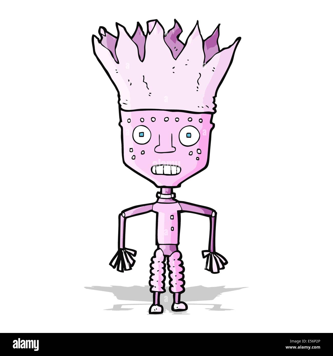 funny cartoon robot wearing crown Stock Vector Image & Art - Alamy
