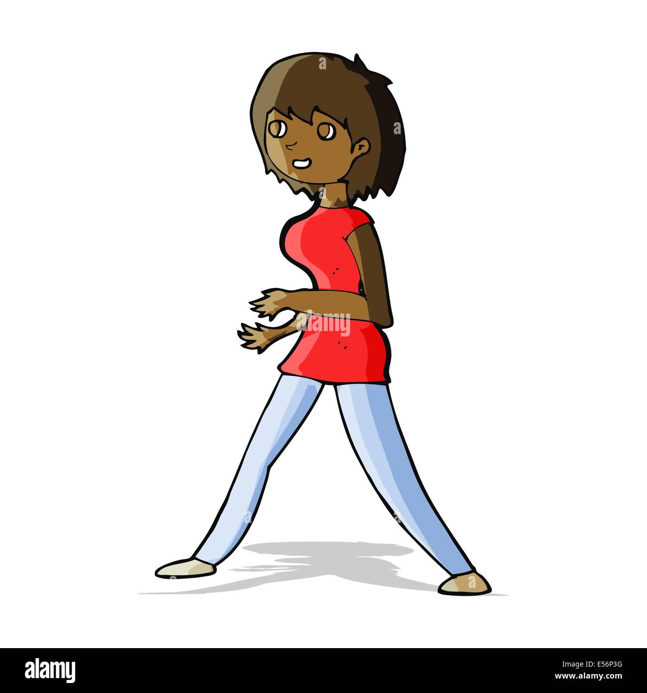 cartoon woman walking Stock Vector Image & Art - Alamy