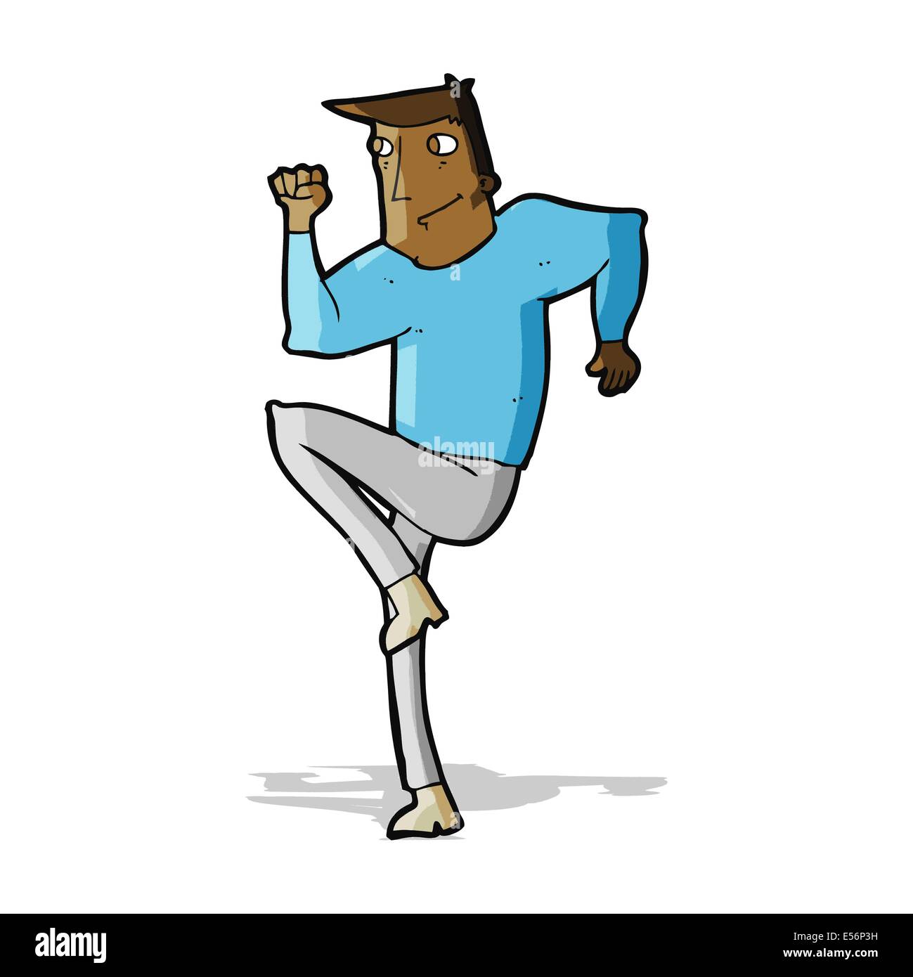cartoon man jogging on spot Stock Vector Image & Art - Alamy