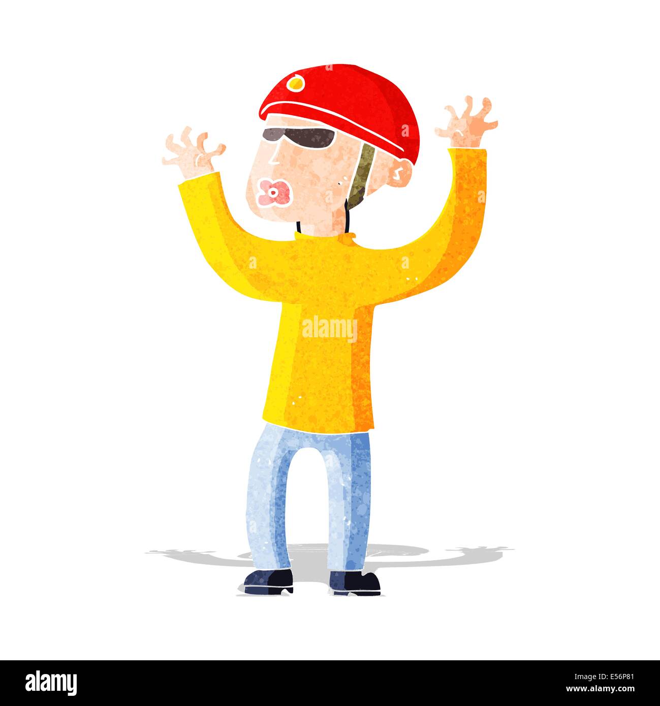 cartoon security man panicking Stock Vector Image & Art - Alamy