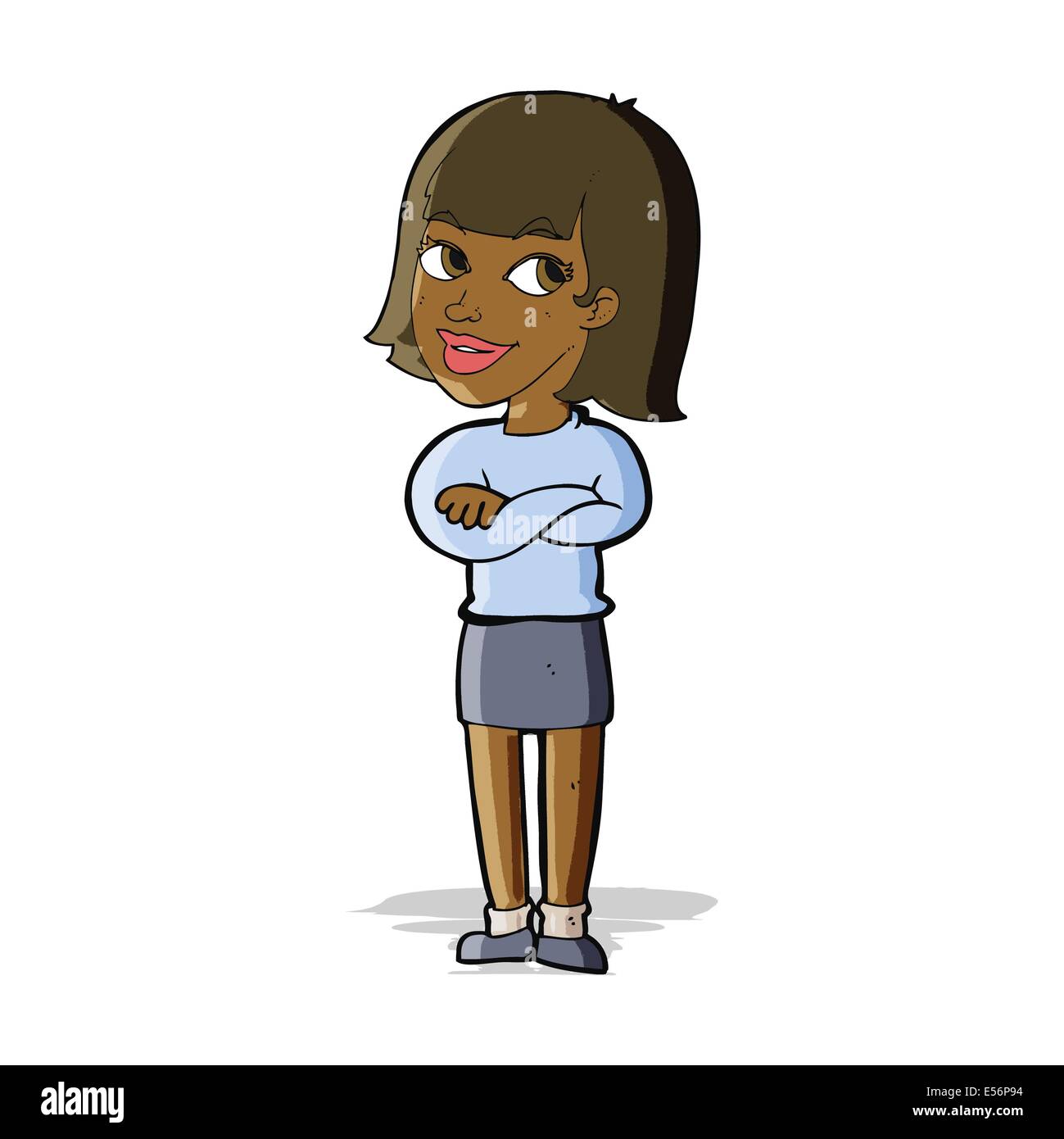 cartoon happy woman looking over Stock Vector Image & Art - Alamy