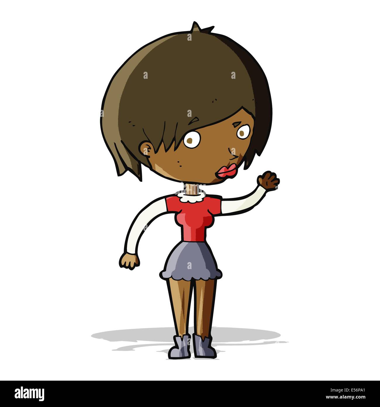 cartoon waving woman Stock Vector Image & Art - Alamy