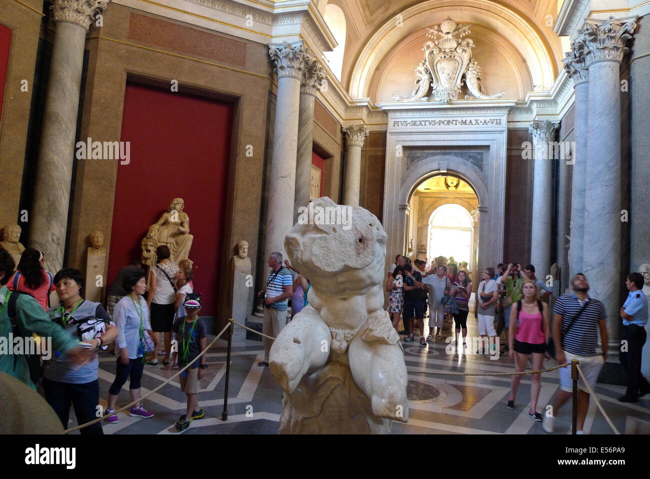 Belvedere Torso sculpture, inside the Vatican Museum, in Vatican City ...