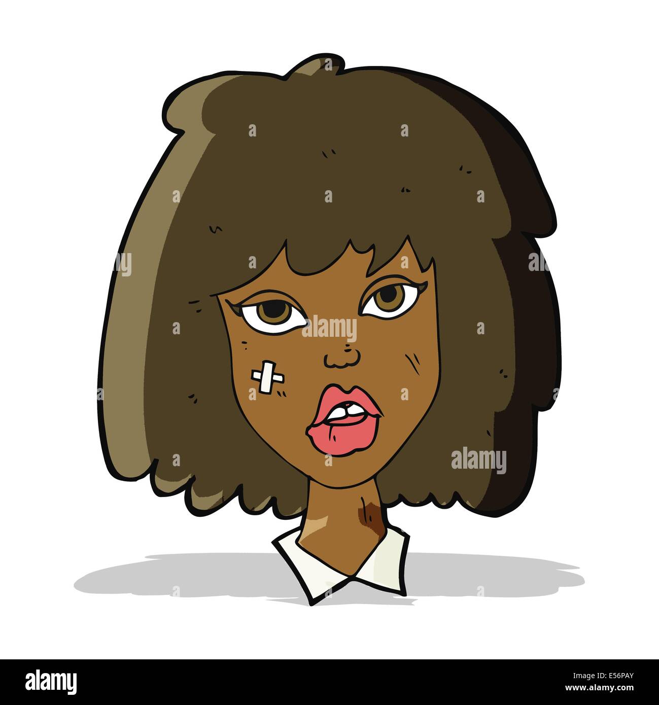 cartoon woman with bruised face Stock Vector Image & Art - Alamy