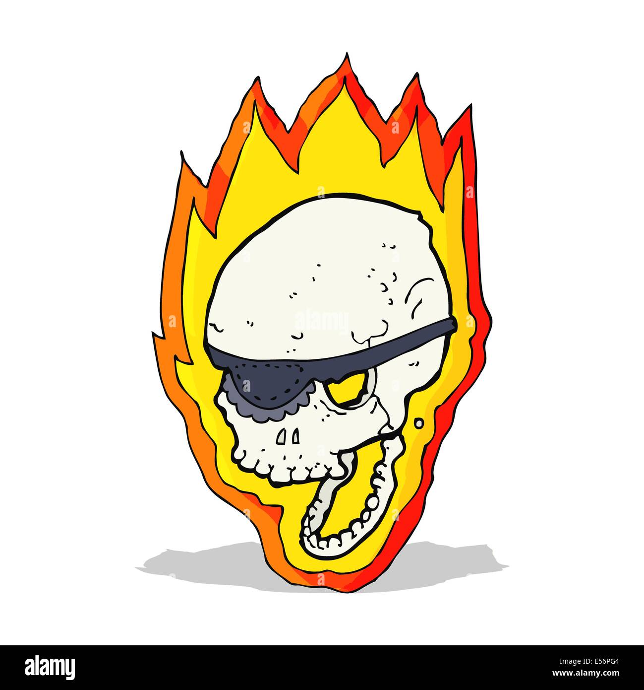 cartoon flaming pirate skull Stock Vector Image & Art - Alamy