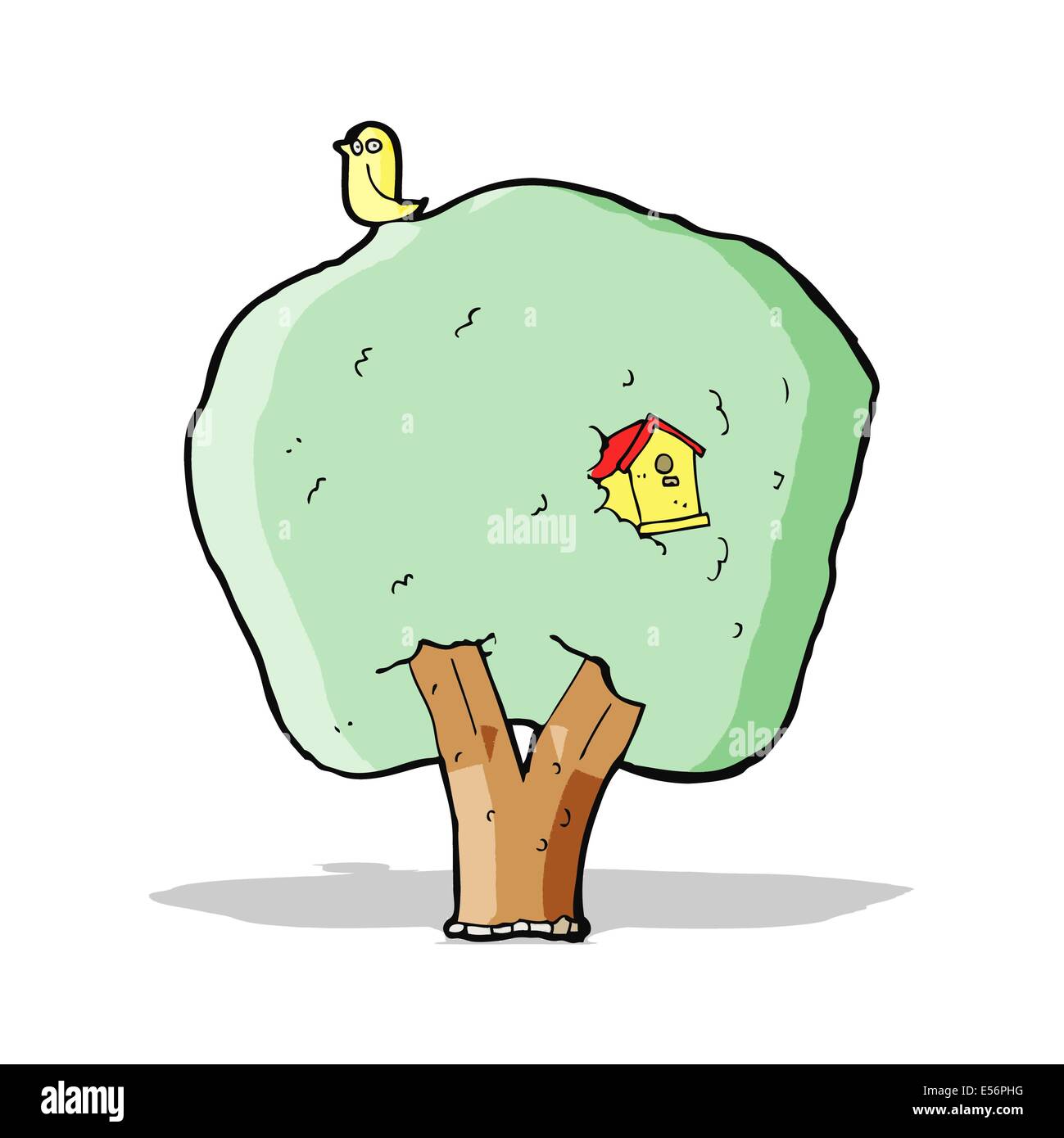 cartoon tree with birdhouse Stock Vector Image & Art - Alamy