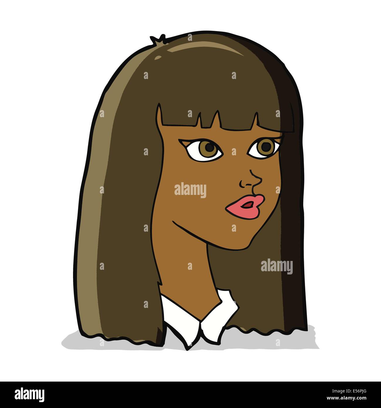 cartoon pretty girl with long hair Stock Vector Image & Art - Alamy