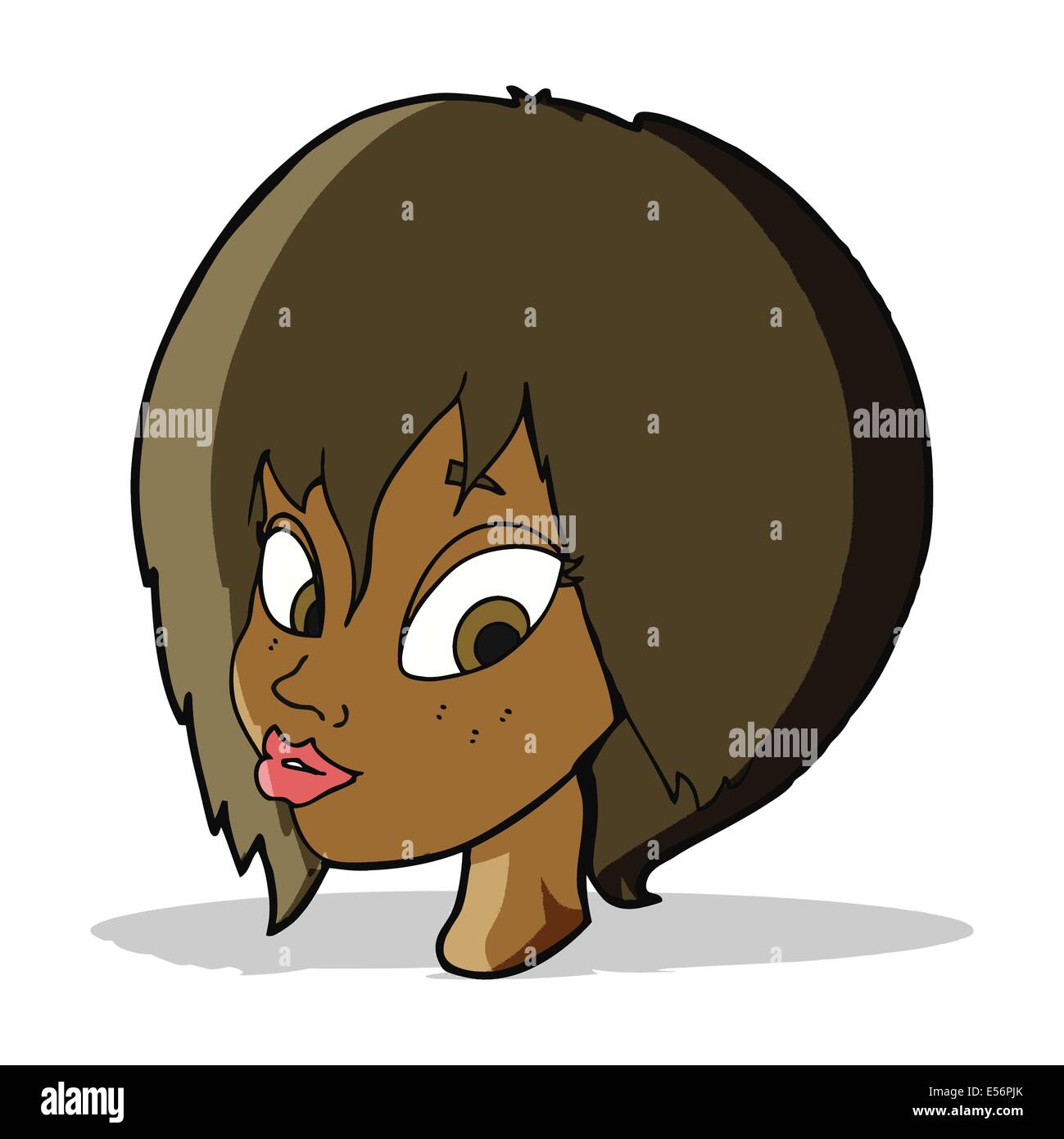 cartoon pretty female face pouting Stock Vector Image & Art - Alamy