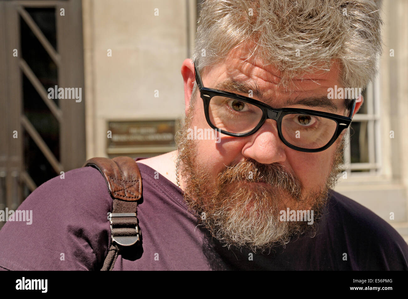 Phill Jupitus, comedian, outside the BBC New Broadcasting House, London ...