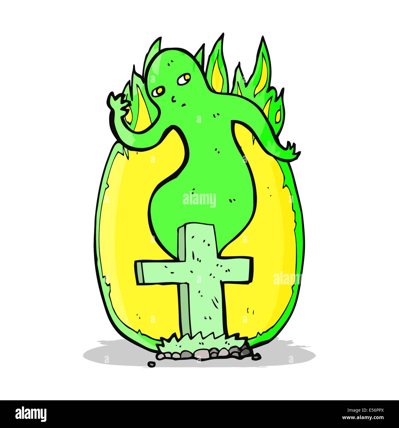 cartoon ghost rising from grave Stock Vector Image & Art - Alamy