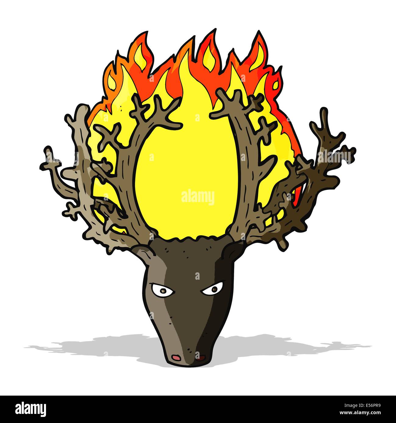 cartoon stag head fire symbol Stock Vector Image & Art - Alamy