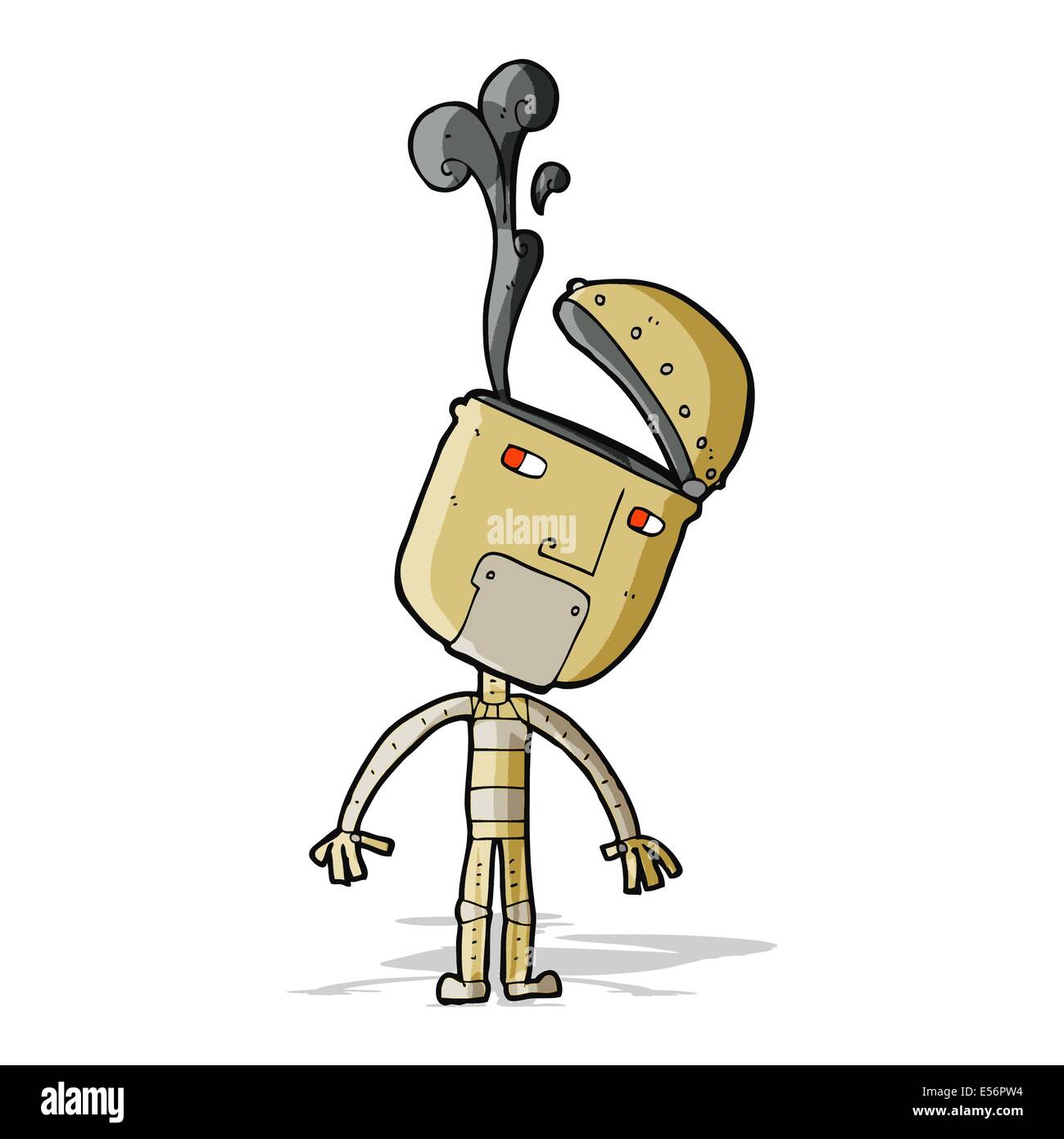 cartoon robot with open head Stock Vector Image & Art - Alamy