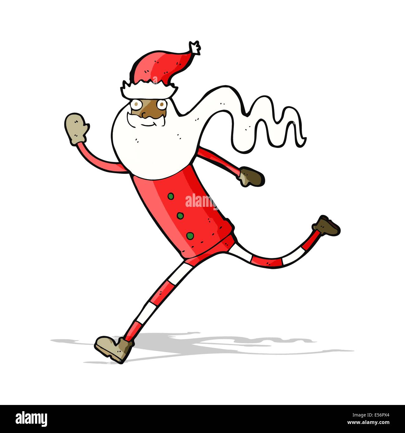 cartoon running santa Stock Vector Image & Art - Alamy