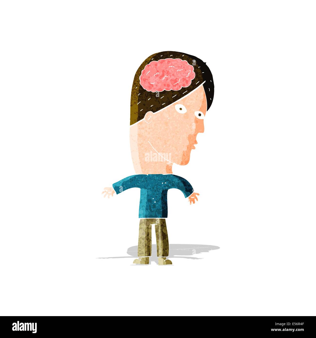 cartoon man with brain symbol Stock Vector Image & Art - Alamy