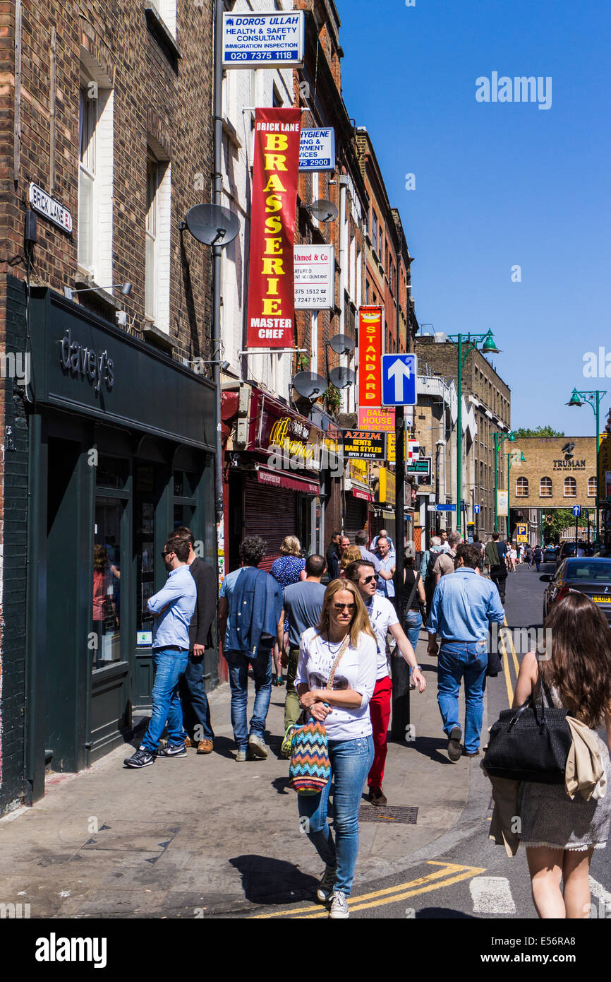 People walking on Brick Lane - London Stock Photo - Alamy