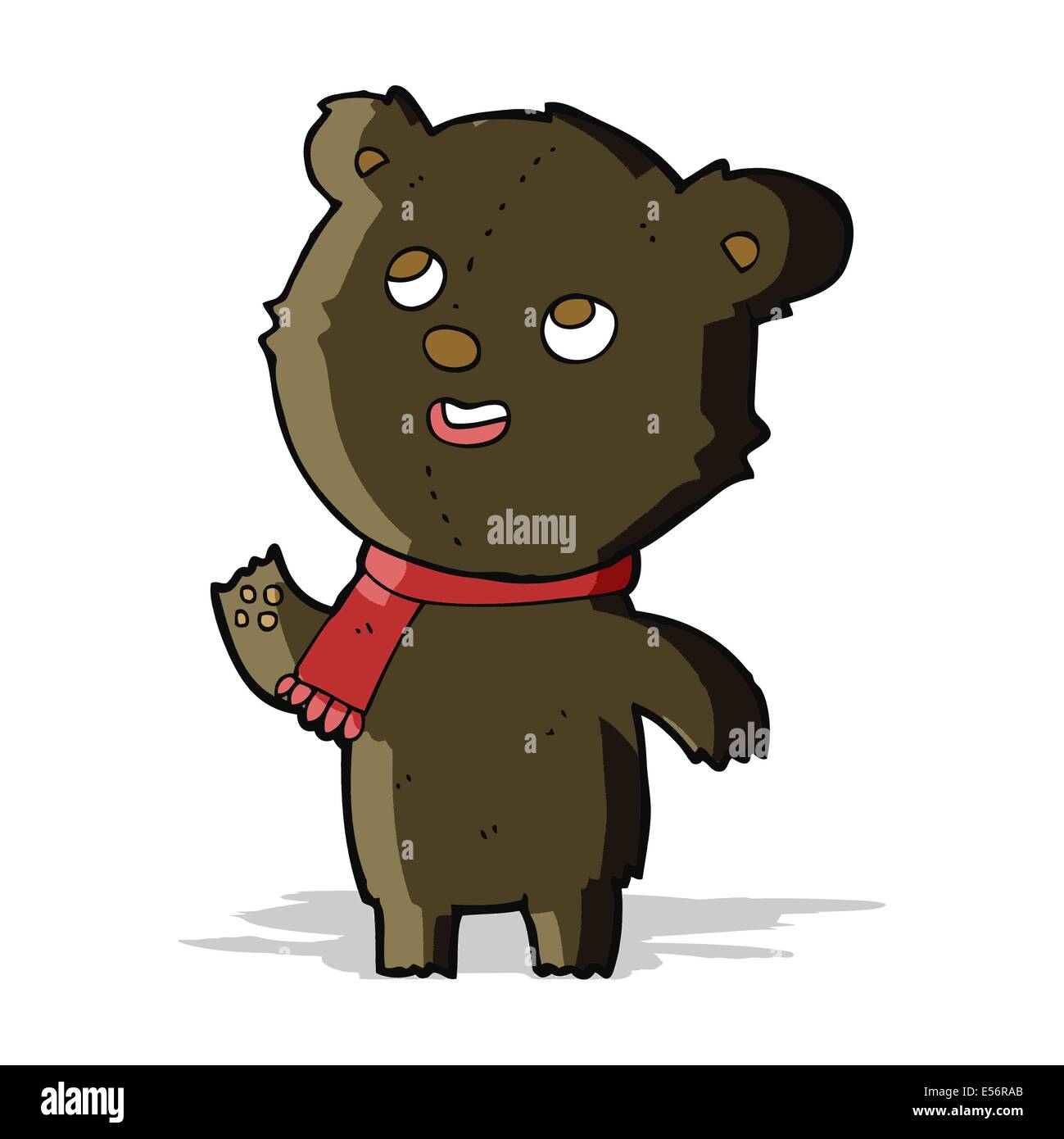 cartoon black bear with scarf Stock Vector Image & Art - Alamy