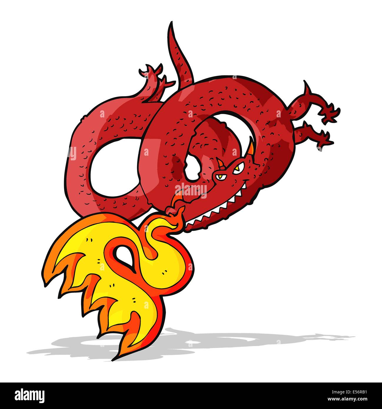 cartoon dragon breathing fire Stock Vector Image & Art - Alamy