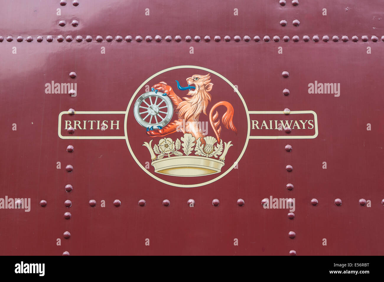 British Railways logo on steam locomotive Stock Photo - Alamy