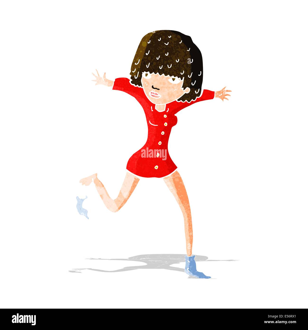 cartoon woman kicking off sock Stock Vector Image & Art - Alamy