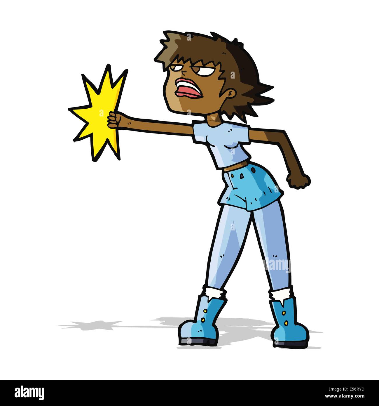 cartoon woman punching Stock Vector Image & Art - Alamy