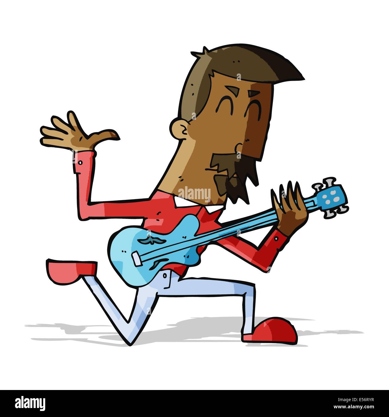 Cartoon man playing electric guitar hi-res stock photography and images ...