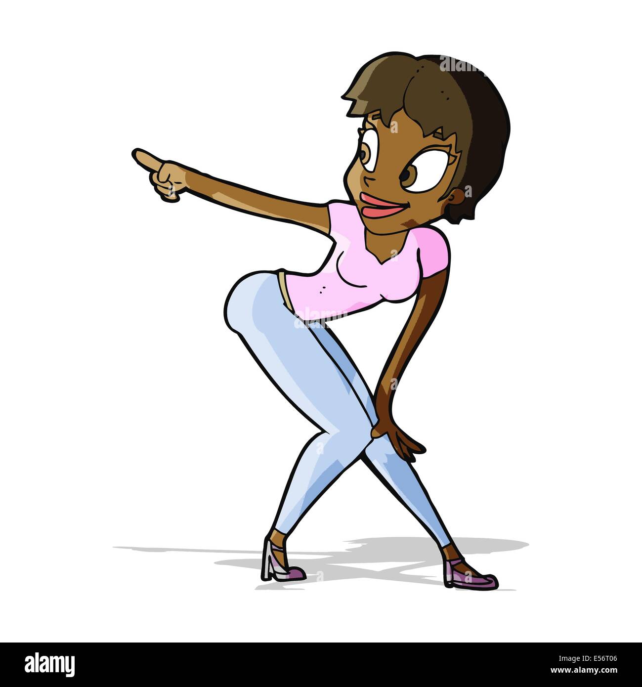 cartoon pretty woman pointing Stock Vector Image & Art - Alamy