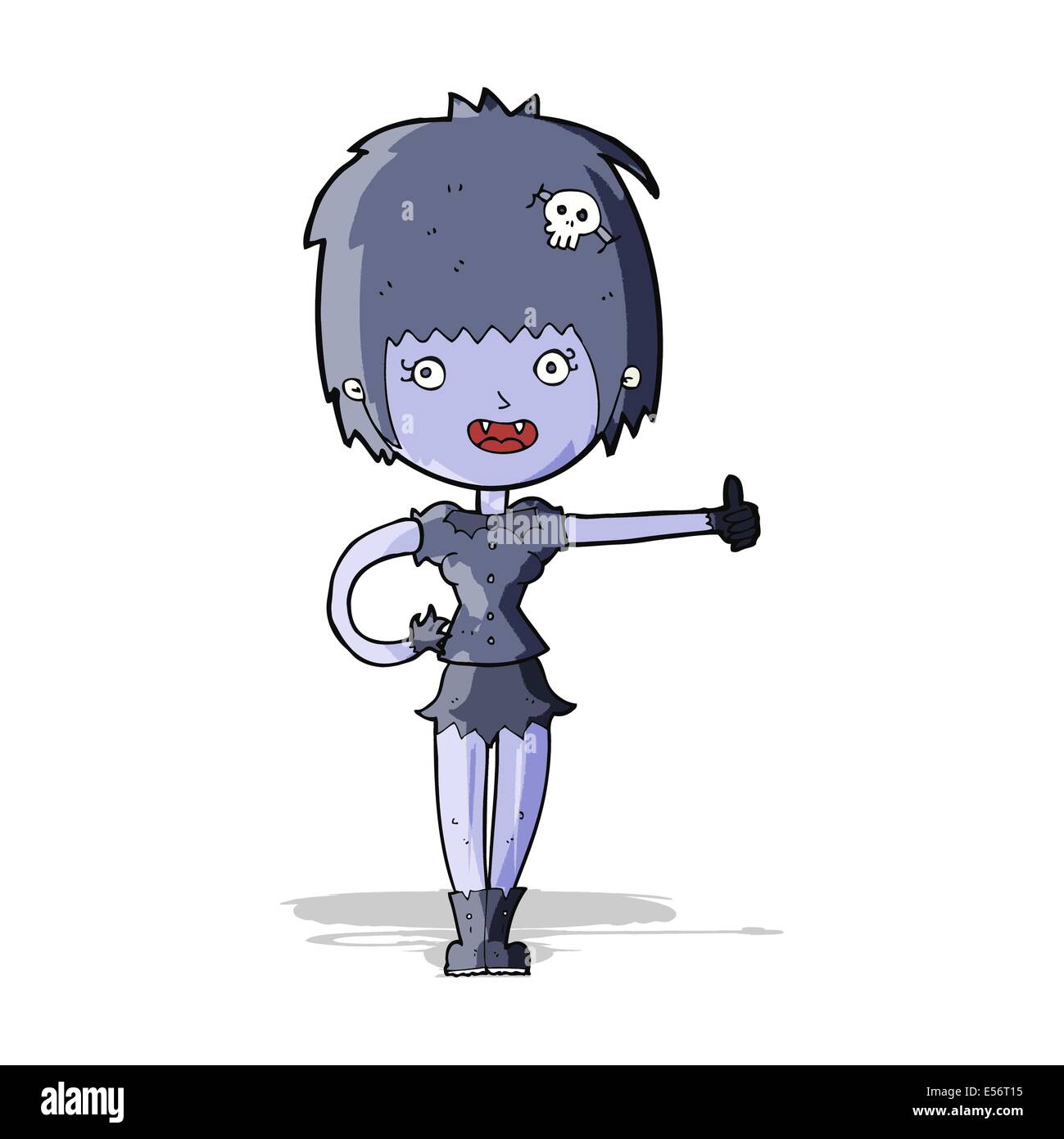 cartoon vampire girl giving thumbs up sign Stock Vector Image & Art - Alamy