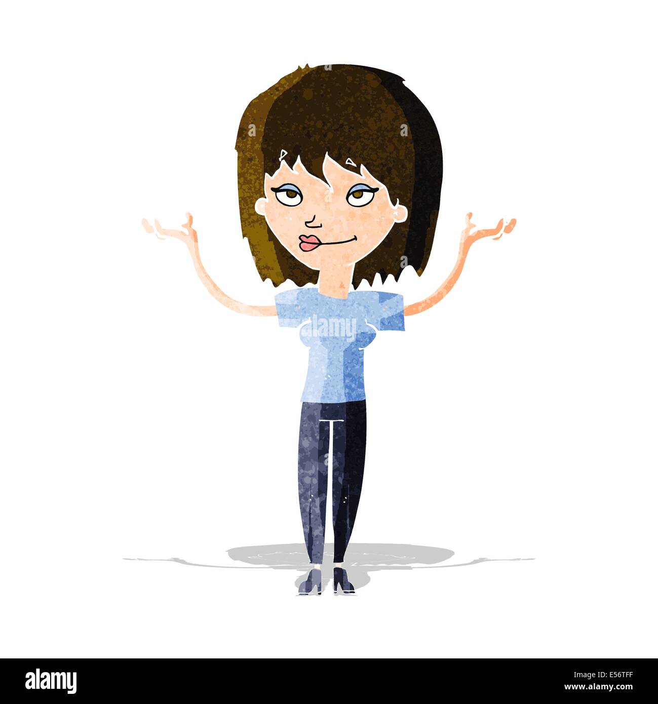 cartoon woman shrugging Stock Vector Image & Art - Alamy
