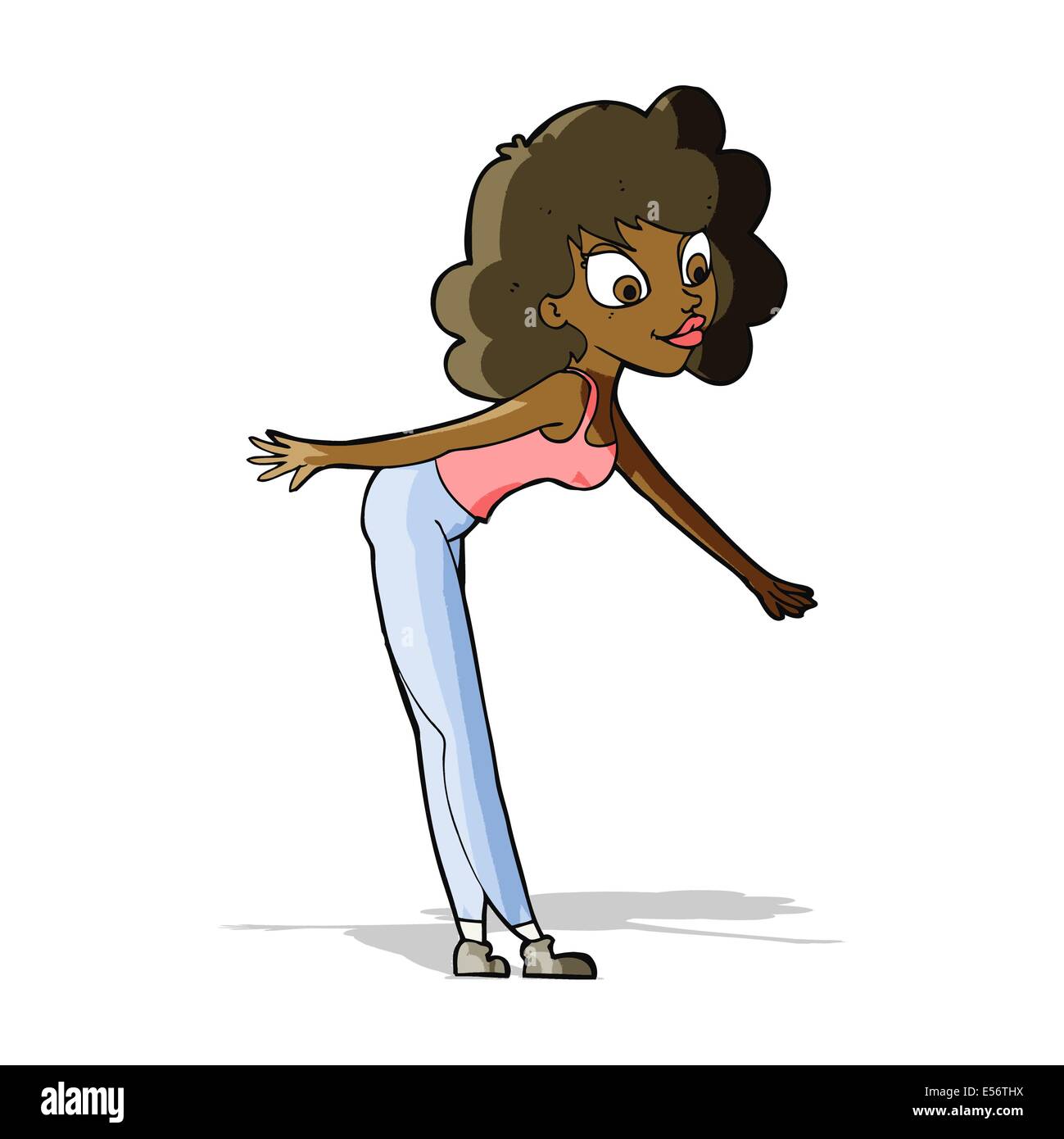 cartoon woman reaching to pick something up Stock Vector Image & Art ...