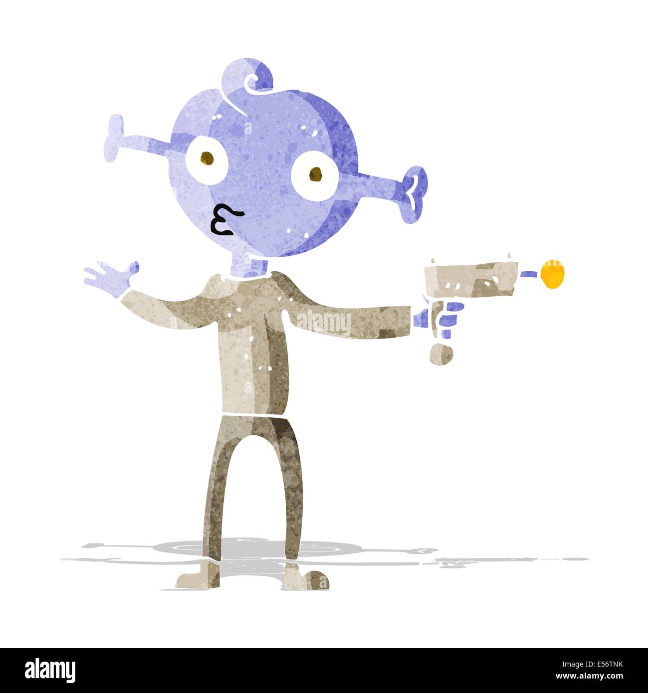 cartoon alien with ray gun Stock Vector Image & Art - Alamy