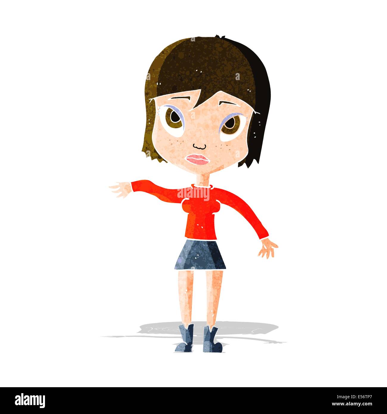 Cartoon woman waving hand Cut Out Stock Images & Pictures - Alamy
