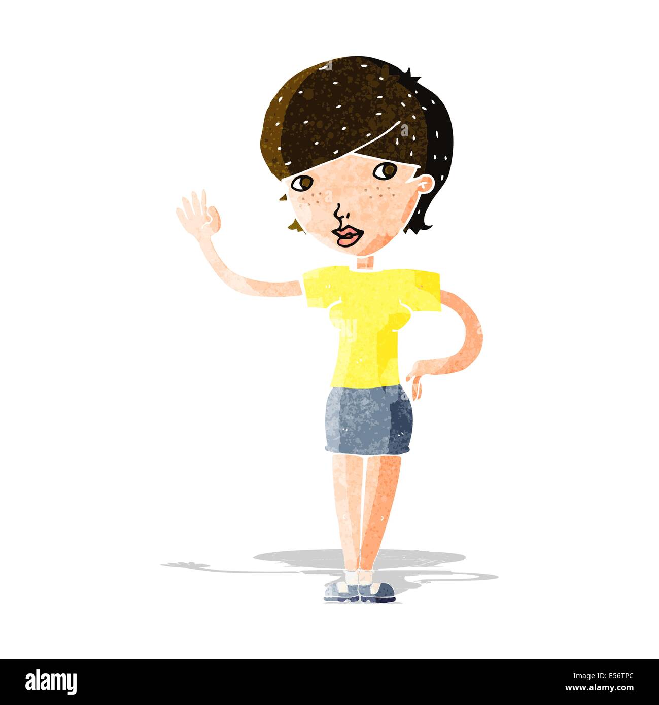 cartoon woman waving Stock Vector Image & Art - Alamy