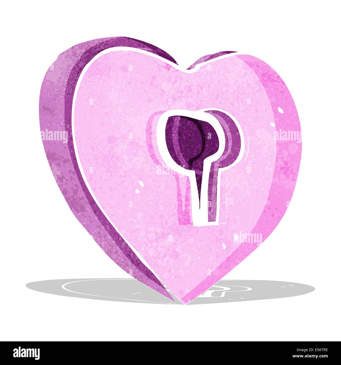cartoon heart with keyhole Stock Vector Image & Art - Alamy