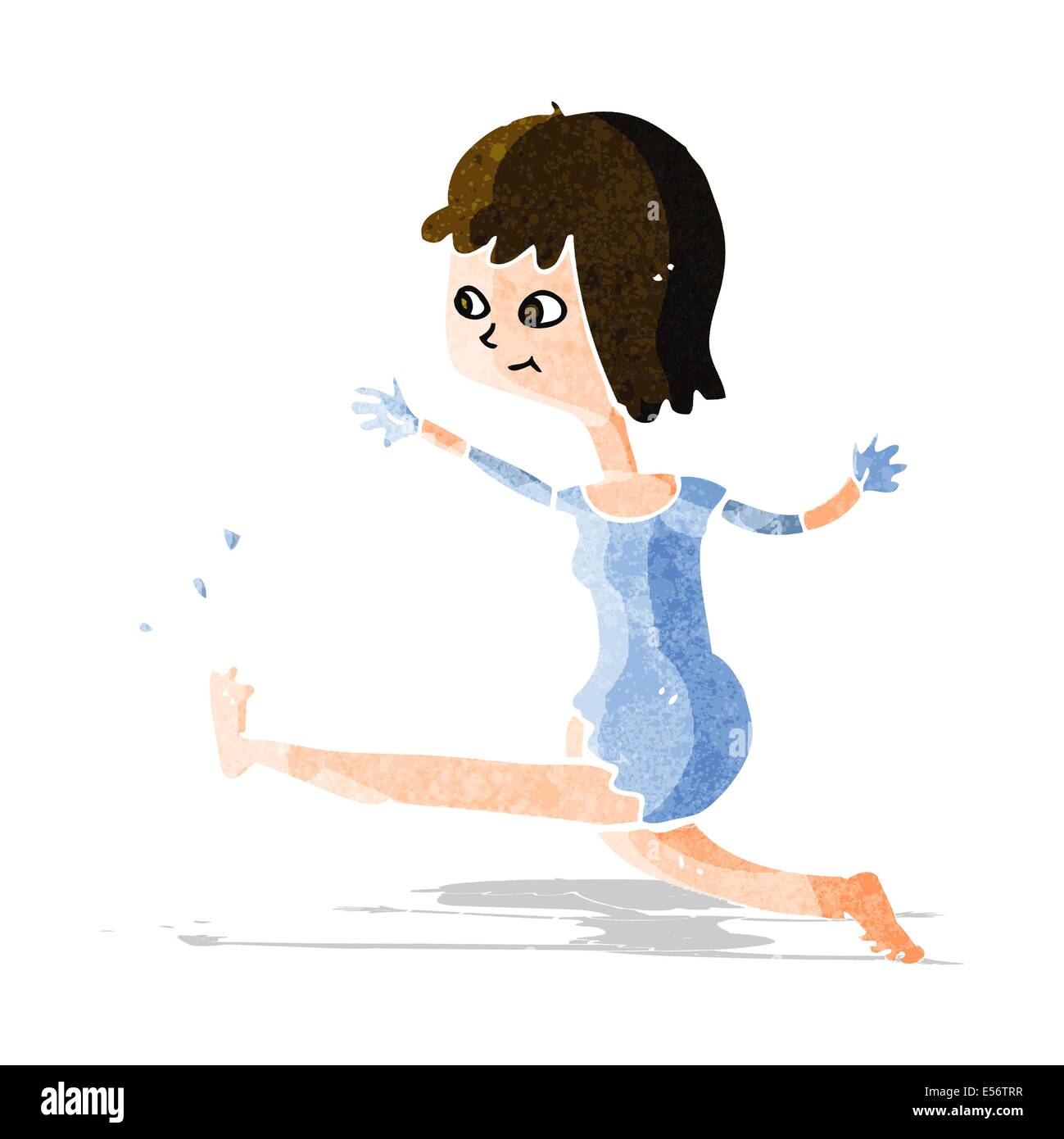 cartoon happy woman kicking Stock Vector Image & Art - Alamy