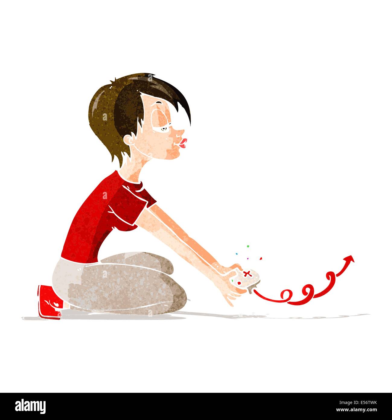 cartoon girl playing computer games Stock Vector Image & Art - Alamy