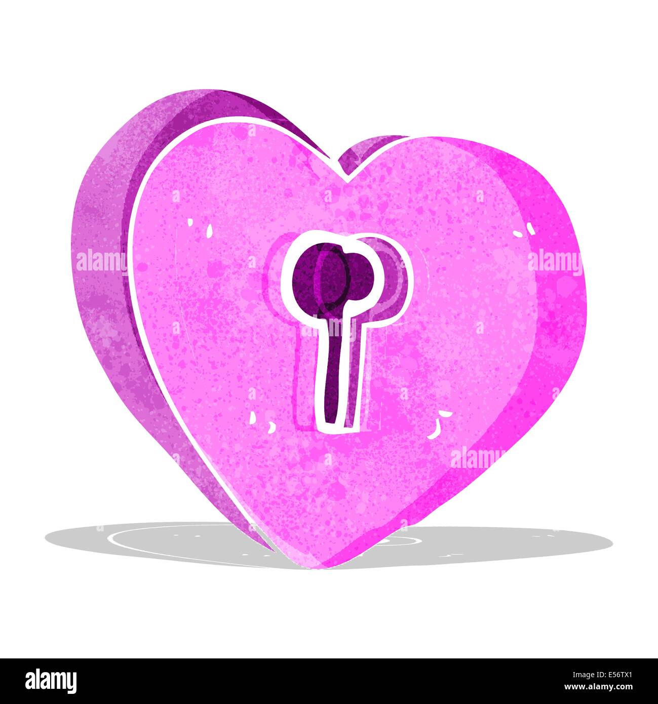 cartoon heart with keyhole Stock Vector Image & Art - Alamy