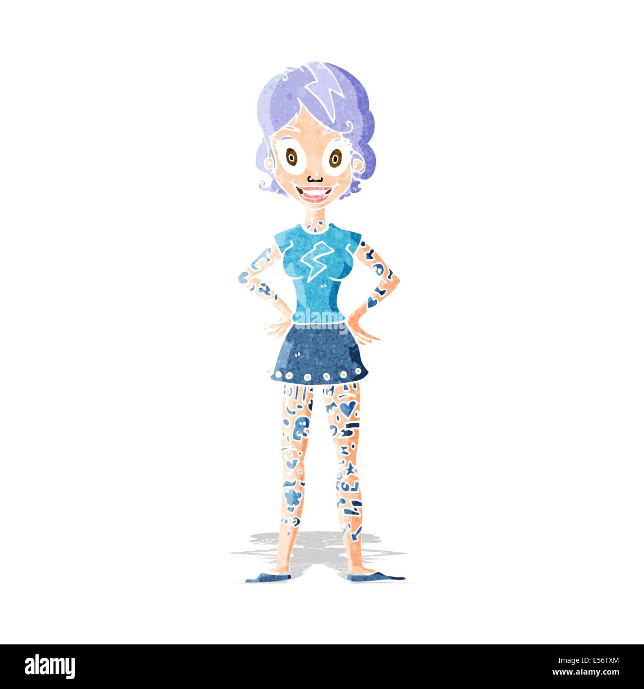 cartoon woman with heavy tattoos Stock Vector Image & Art - Alamy