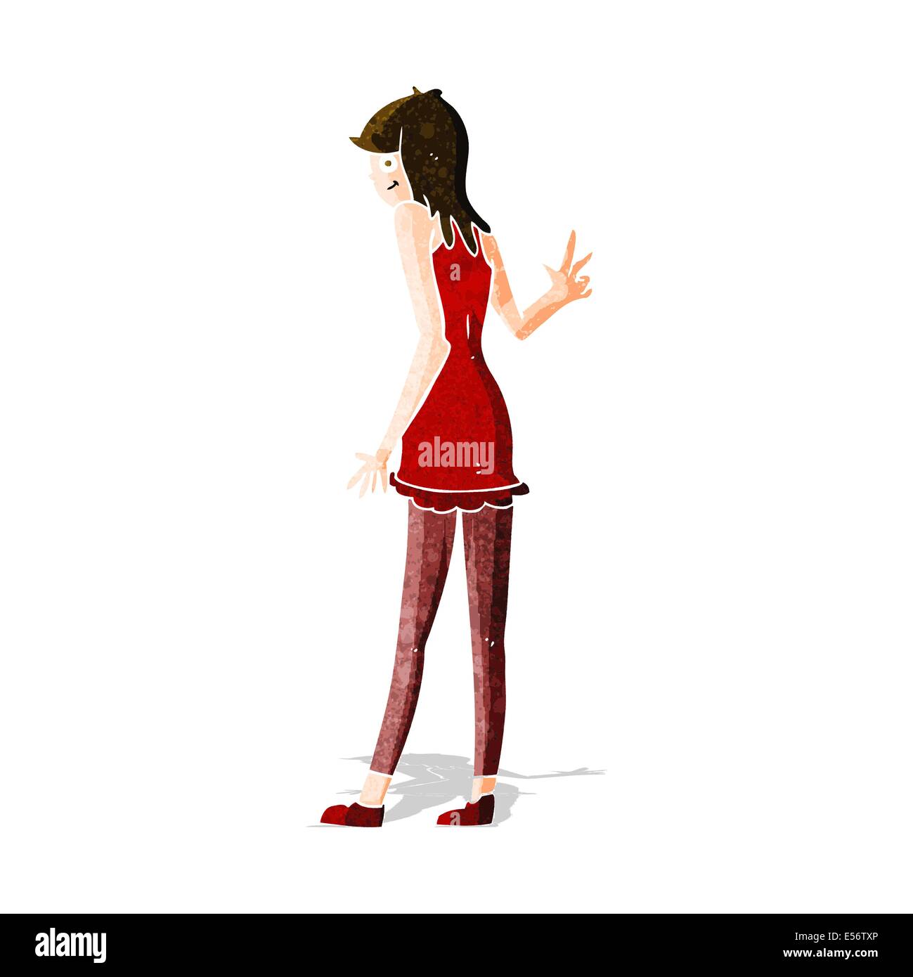 cartoon woman waving Stock Vector Image & Art - Alamy