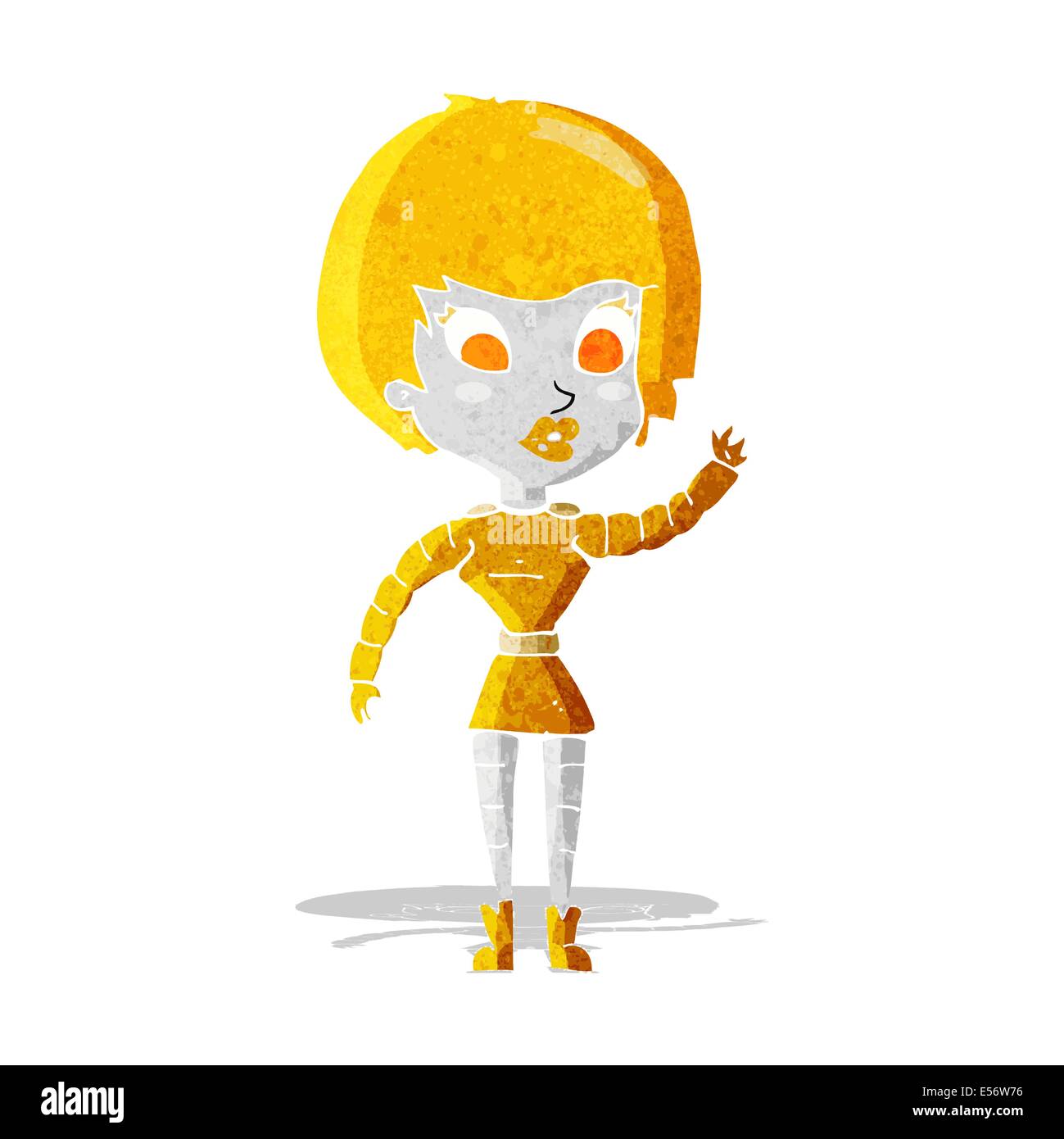 cartoon robot woman waving Stock Vector Image & Art - Alamy