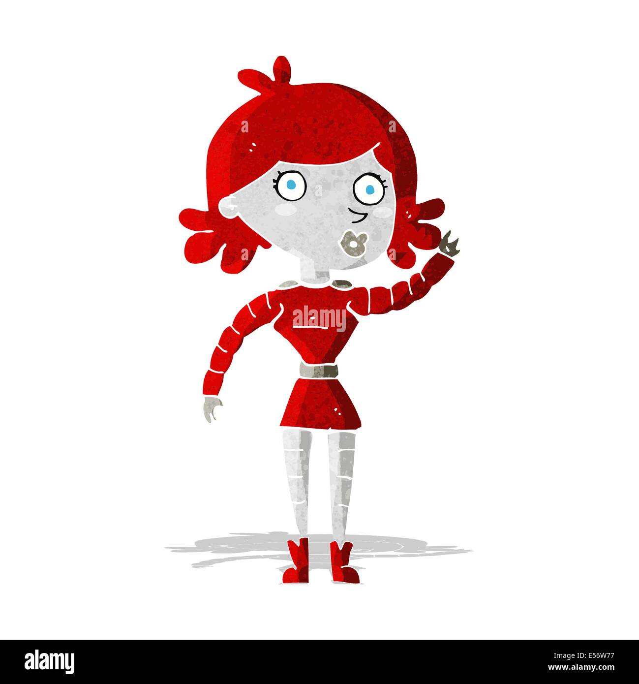 cartoon robot woman waving Stock Vector Image & Art - Alamy