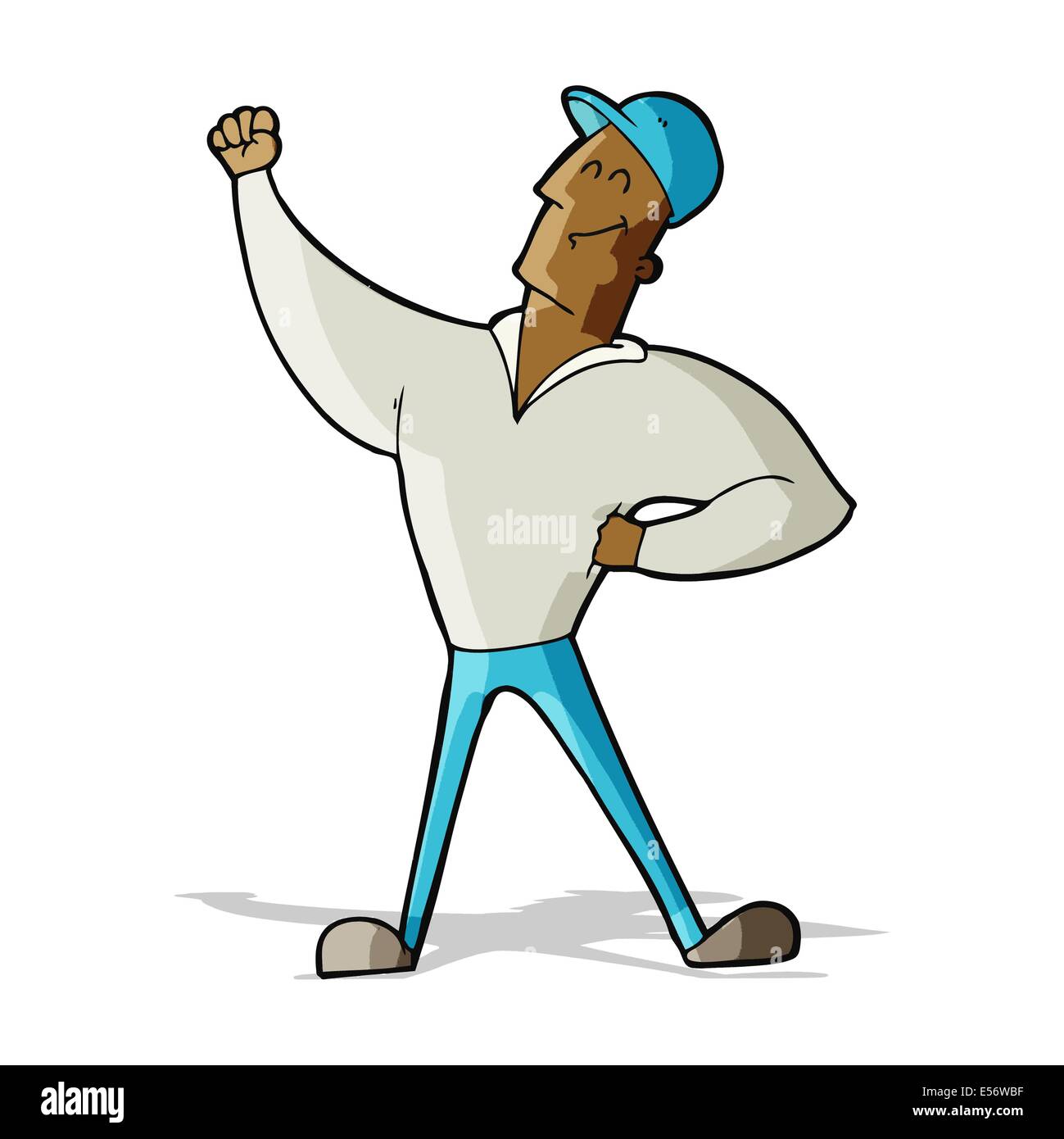 cartoon man striking heroic pose Stock Vector Image & Art - Alamy